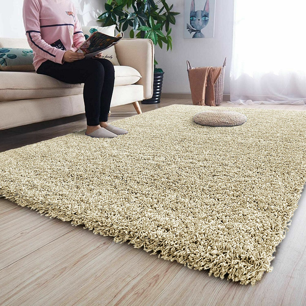 Ivory Shaggy Rugs Thick Pile (V-63) – Shaggy Rugs UK